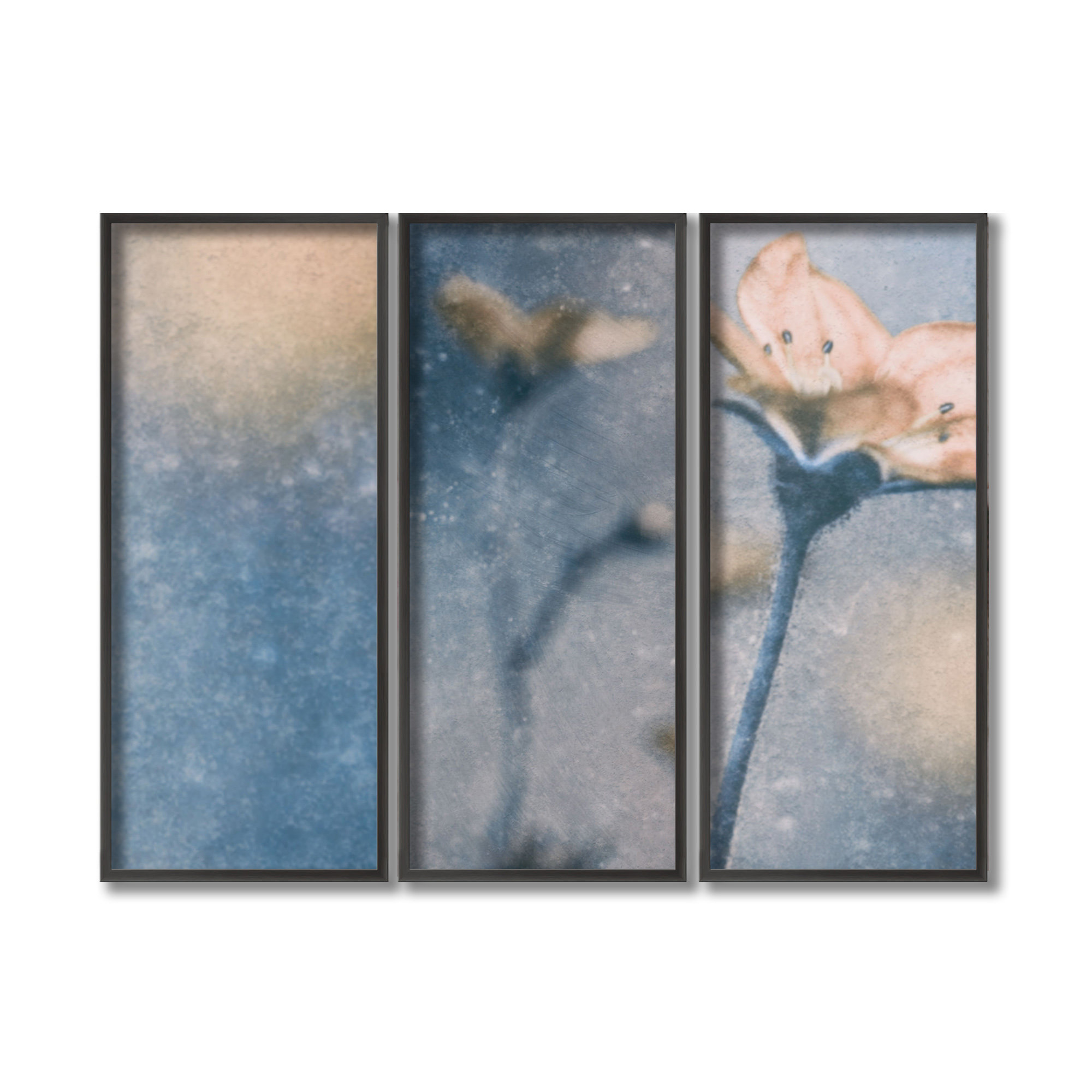 Ready2hangart Blue Winter (Triptych) by Delphine Devos - 3 Piece Picture Frame Print Set on Wood ...